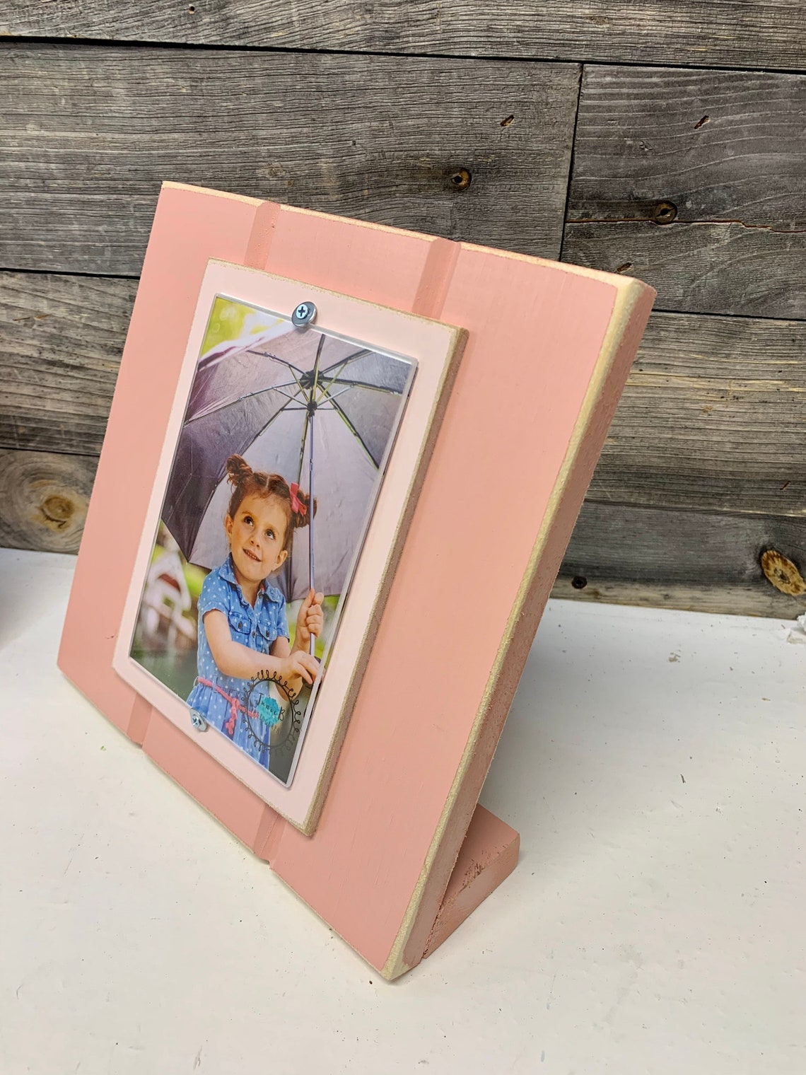 Stand Up Desktop Picture Frame Holds 4x6 Blush Pink and Light | Etsy