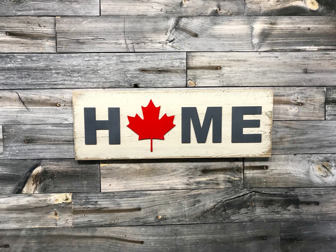 Canada HOME Plaque Sign With Canadian Maple Leaf - Etsy