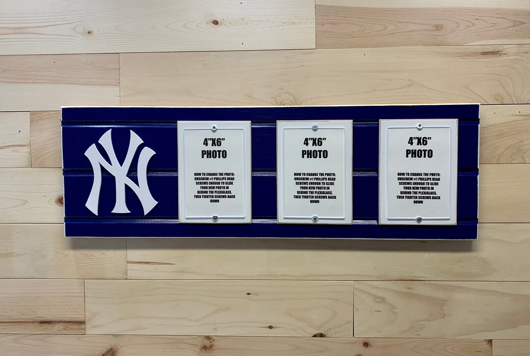 New York Yankees Picture Frame Holds 3 4"x6" Photo, Decor - Etsy