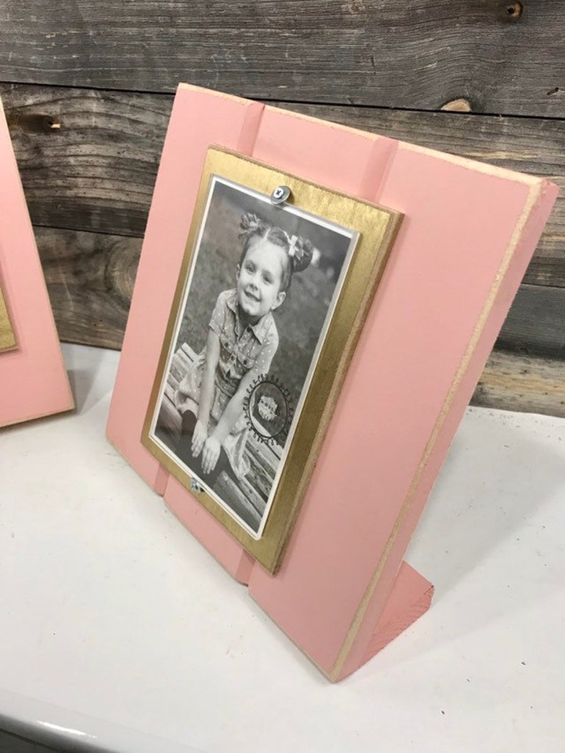Stand Up Desktop Picture Frame Holds 4x6 Blush Pink and Gold - Etsy