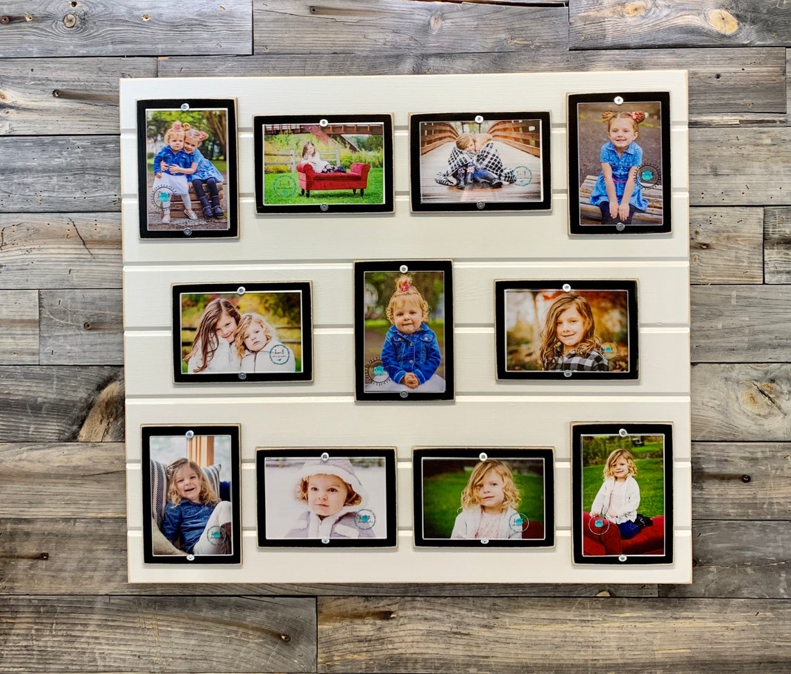 Distressed wood picture frame collage frame 11 4x6 photos | Etsy