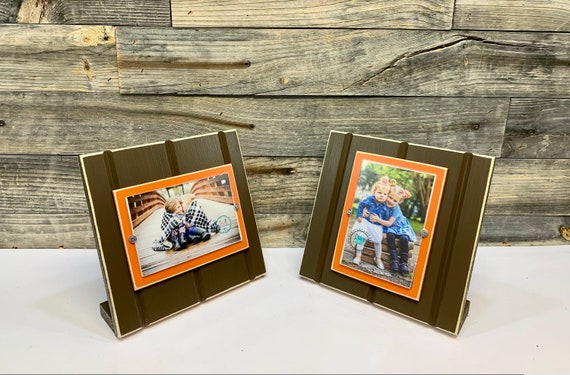 Orange and Brown Table Top Picture Frame Holds One 4x | Etsy