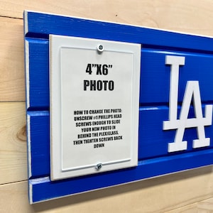 Los Angeles LA Dodgers Picture Frame Holds 4"x6" Photo, Decor - Etsy