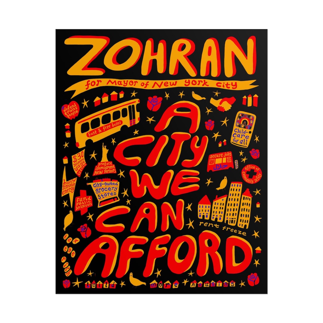Zohran Mamdani New York NYC Mayor Poster, Rank Zohran First, Vote Blue ...