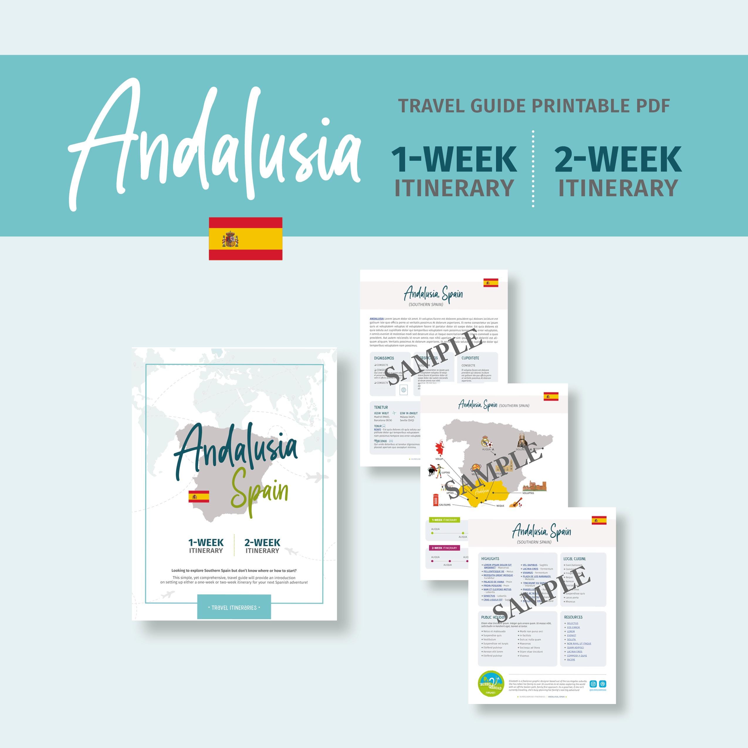 ANDALUSIA Spain Travel Guide/planner (1-week or 2-week Itineraries ...