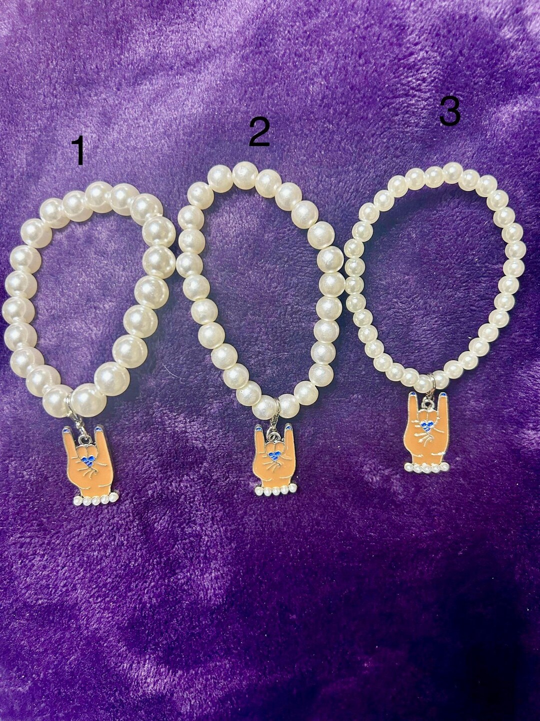 Zeta Phi Beta Pearl Kitty Hand Bracelet - Etsy