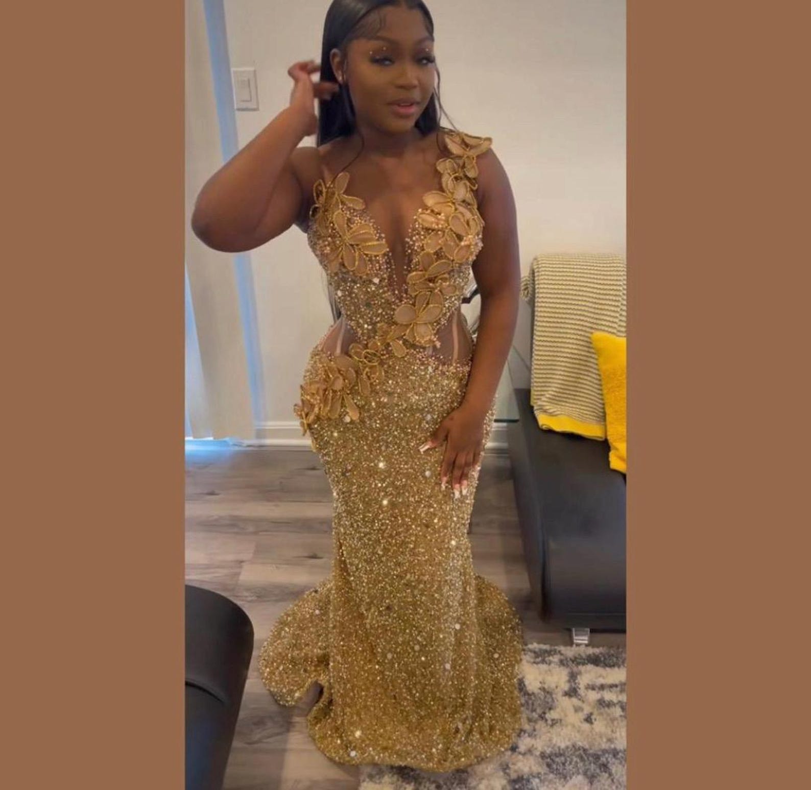 Gold Prom Dress, African Prom Dress, Black Girl Prom Dress, Prom ...