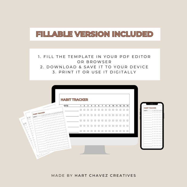 Monthly Habit Tracker Printable, Habit Tracker PDF, Routine Planner, 30 ...