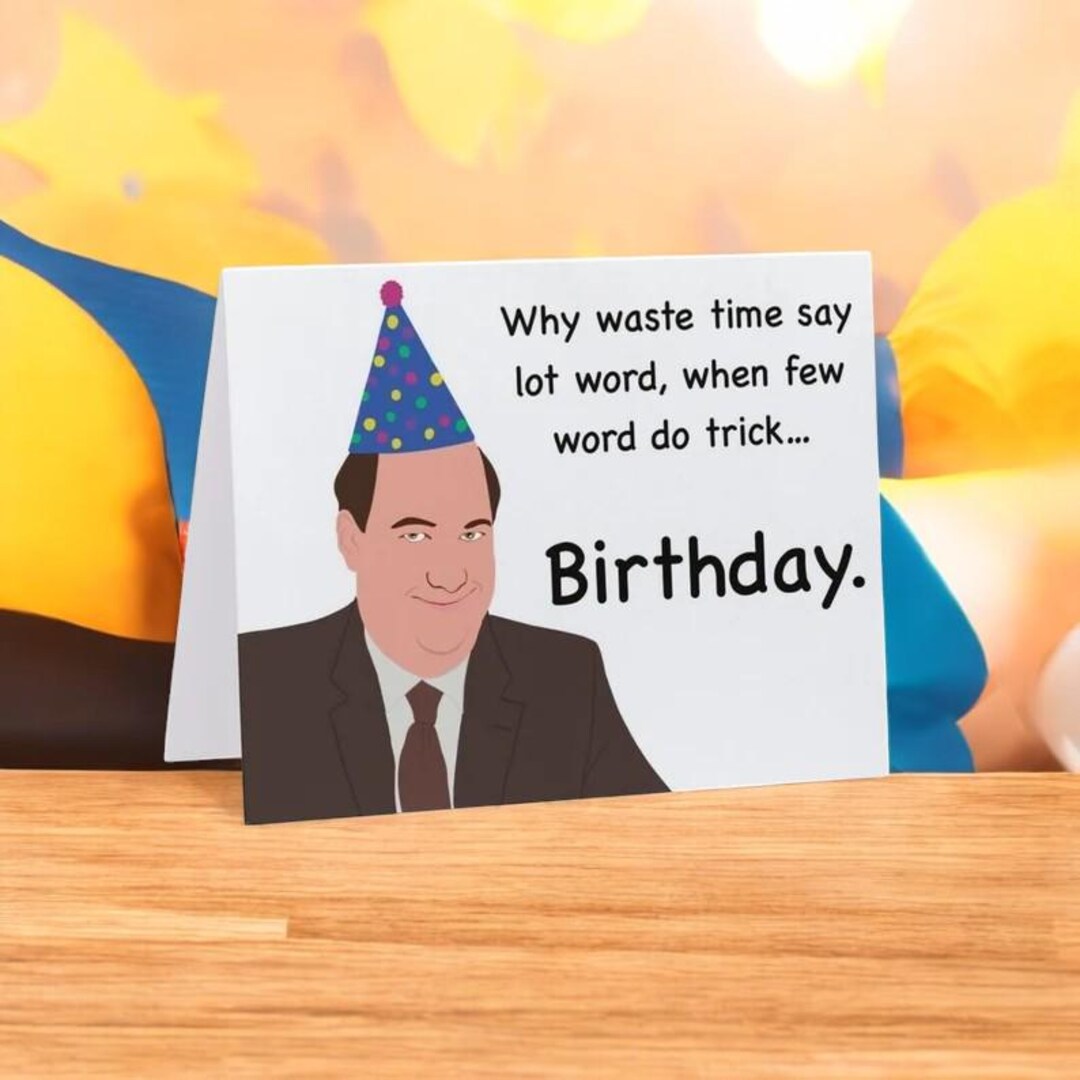 Few Words" Birthday Card – Funny the Office Kevin Greeting Card - Etsy