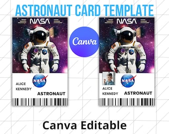 NASA Astronaut ID Badge Template | Space Name Tag | Cosplay Prop ...