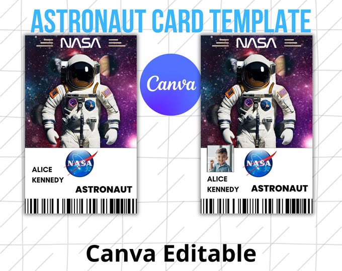 NASA Astronaut ID Badge Template, Printable Name Badge for Cosplay ...