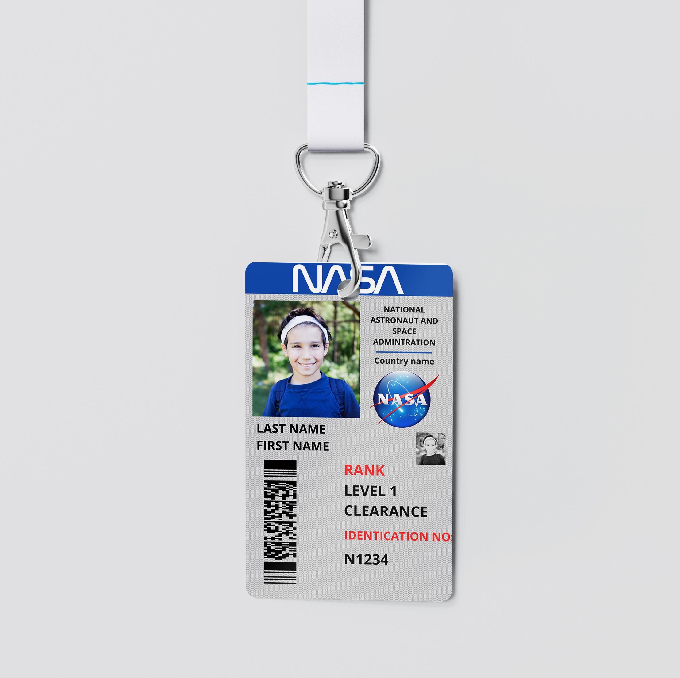 NASA Astronaut ID Badge Template | Space Name Tag | Cosplay Prop ...