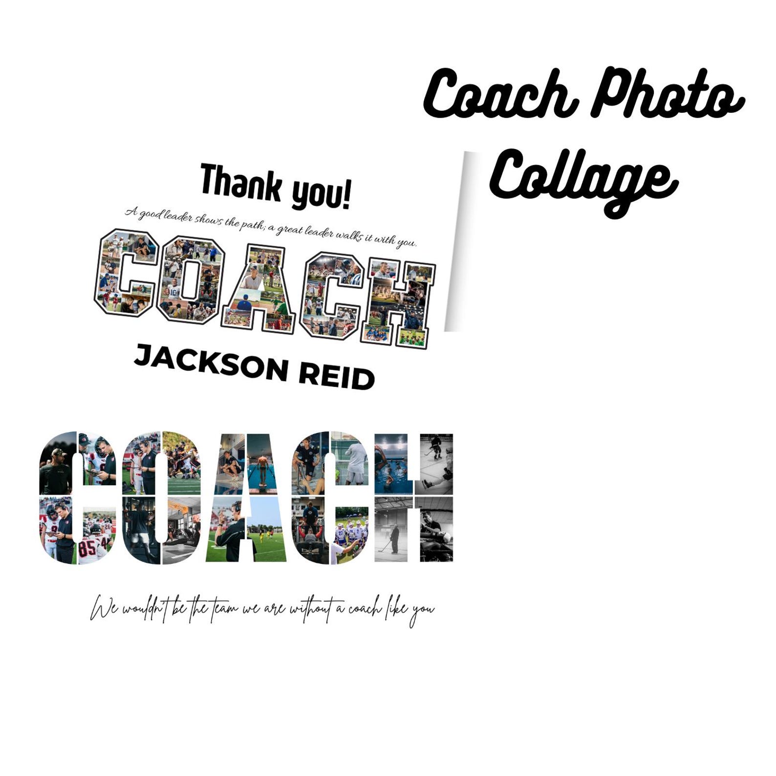Coach Photo Collage Canva Template | Personalized Coach Gift | Editable ...