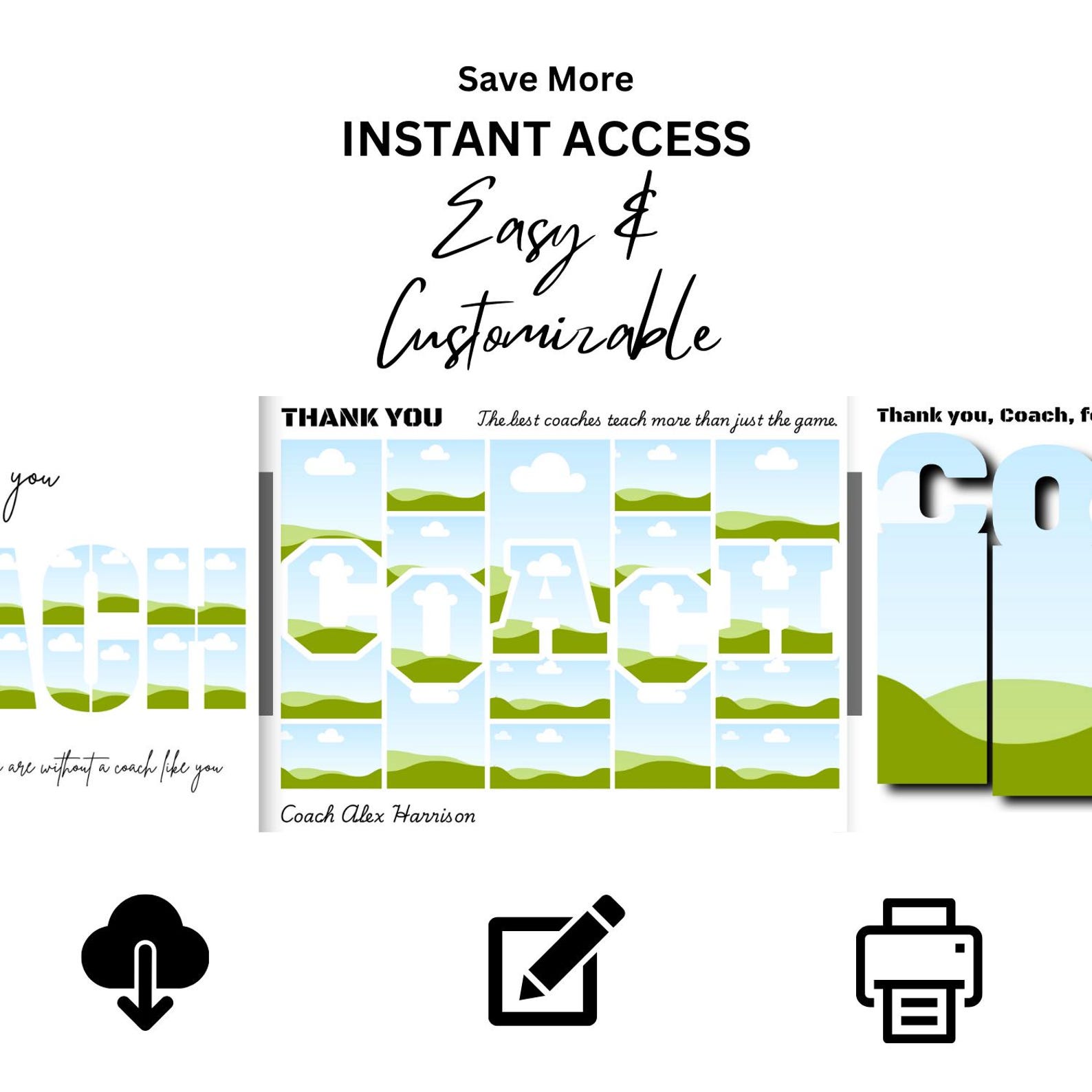Coach Photo Collage Canva Template | Personalized Coach Gift | Editable ...