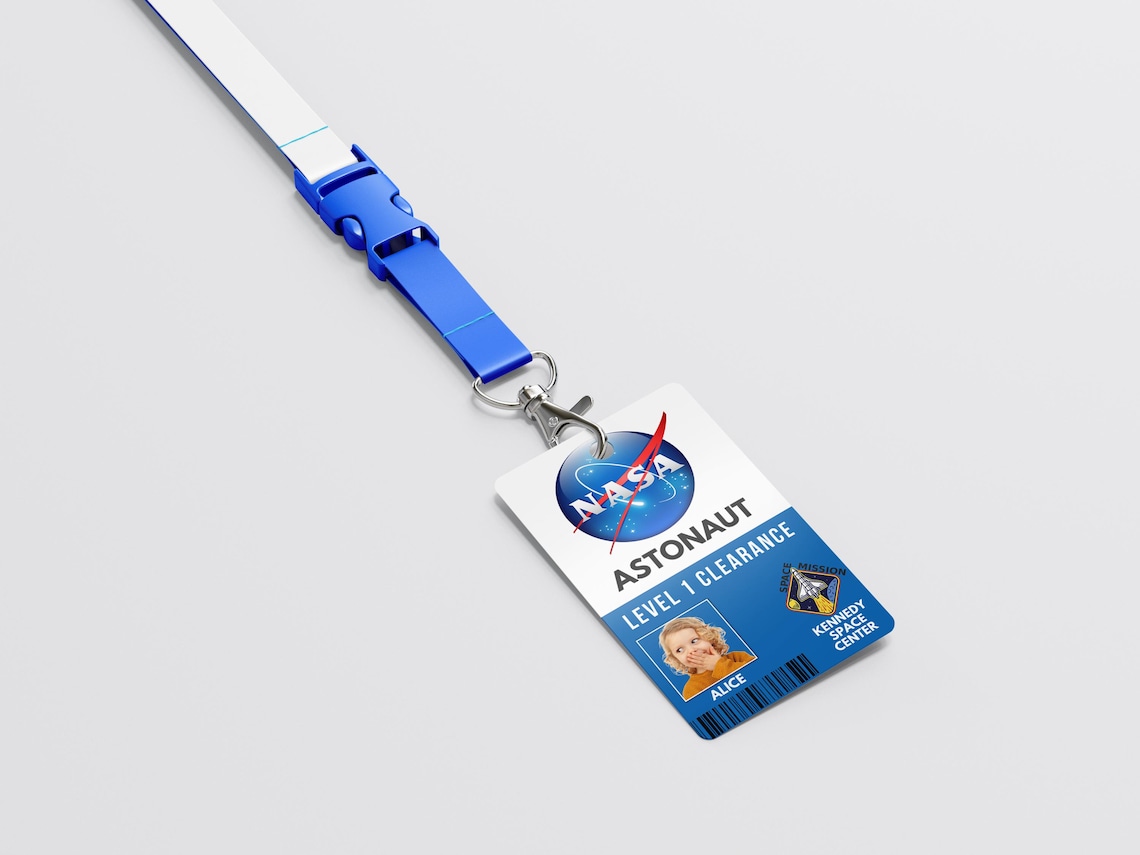 Custom NASA Astronaut ID Badge Template, Printable Name Tag for Cosplay ...