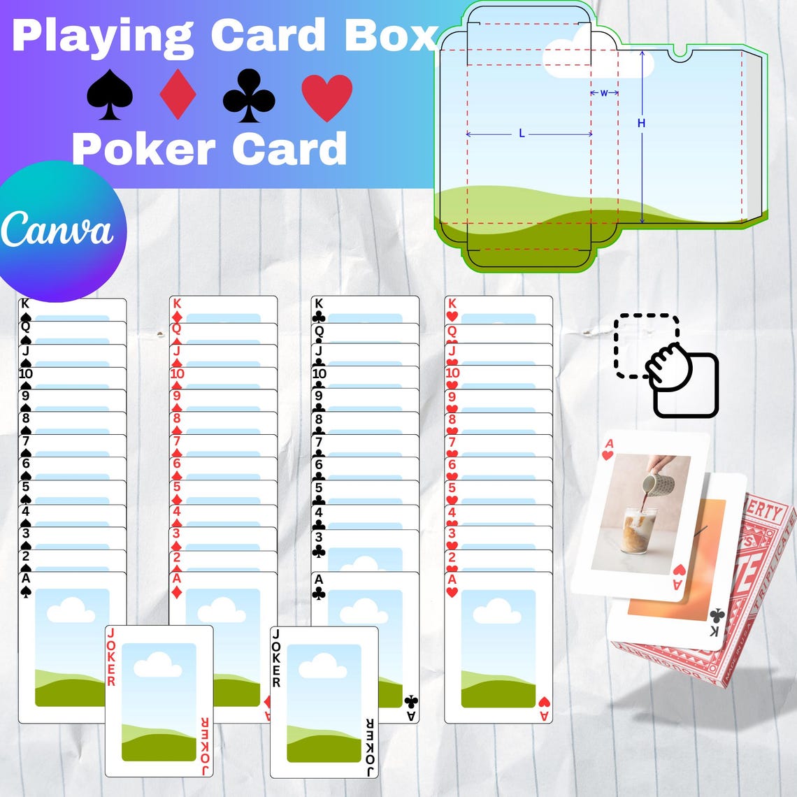 Playing Card Box Template, Poker Card Box Template, Blank Tuck Box, DIY ...