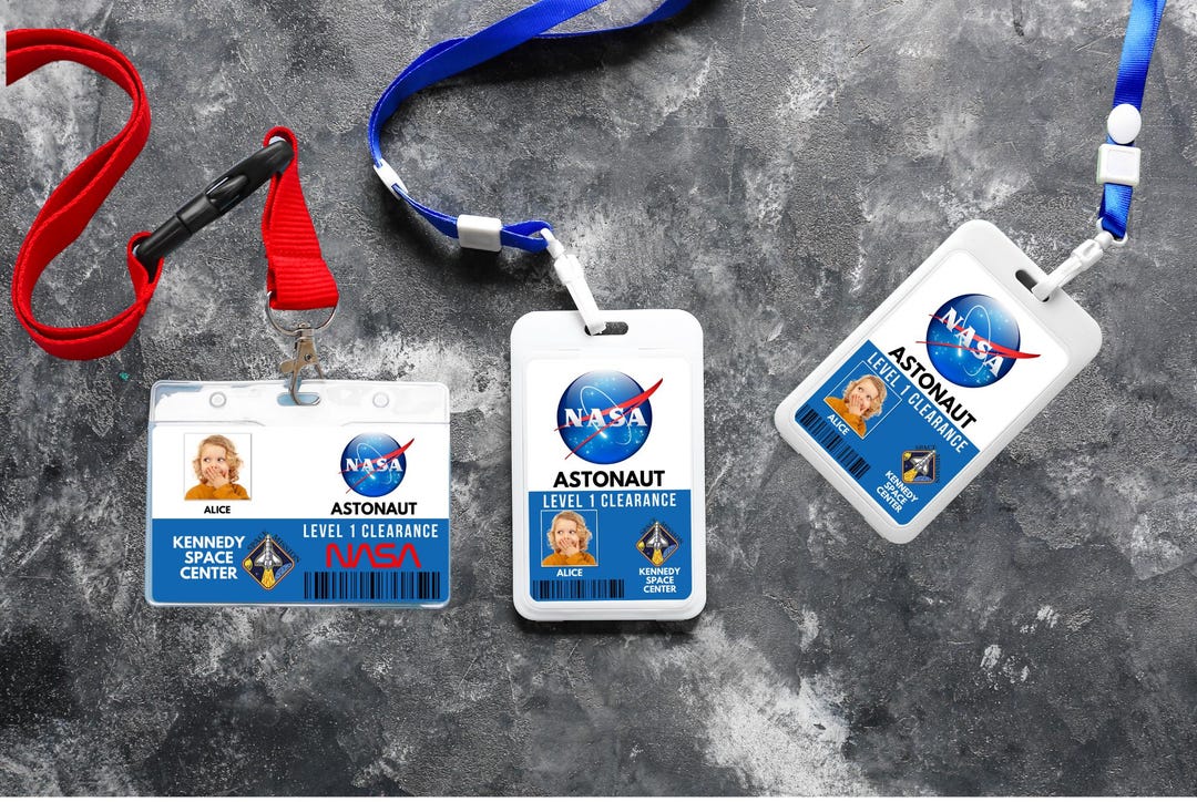 Custom Astronaut ID Badge, Space Name Badge, Printable Cosplay Prop ...