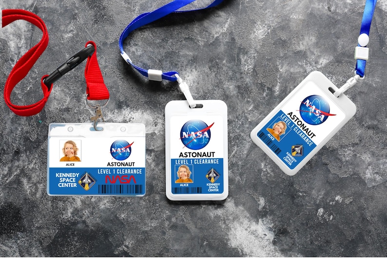 Custom Astronaut ID Badge, Space Name Badge, Printable Cosplay Prop ...