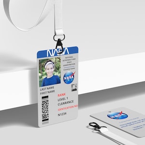 NASA Astronaut ID Badge Template | Space Name Tag | Cosplay Prop | Printable Outer Space Party ...