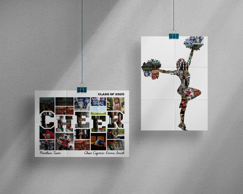 Cheerleader Photo Collage Canva Template, Editable Custom Cheerleading ...