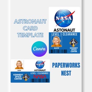 Custom NASA Astronaut ID Badge Template, Printable Name Tag for Cosplay ...