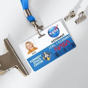 Custom NASA Astronaut ID Badge Template, Printable Name Tag for Cosplay ...