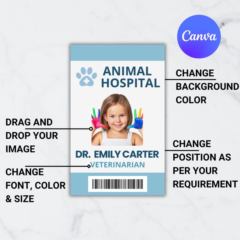 Editable Doctor ID Badge for Kids | Printable Name Tag Template for ...