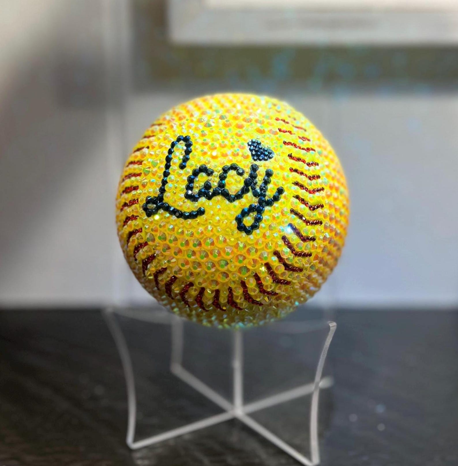 Custom Rhinestone Softball: Handmade Senior / Team / Coach Gift - Etsy