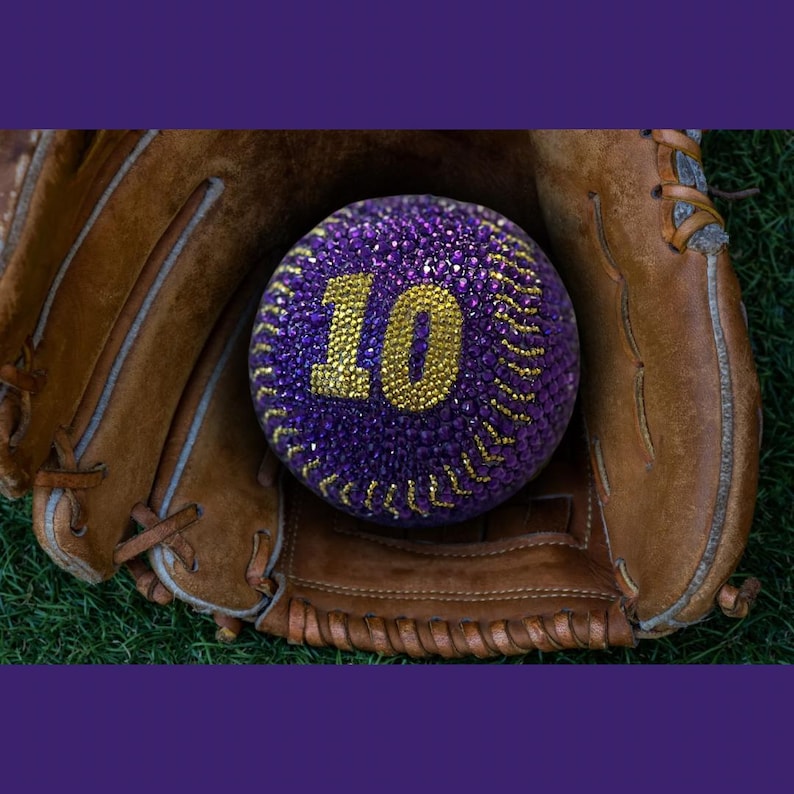 Custom Rhinestone Softball: Handmade Senior / Team / Coach Gift - Etsy