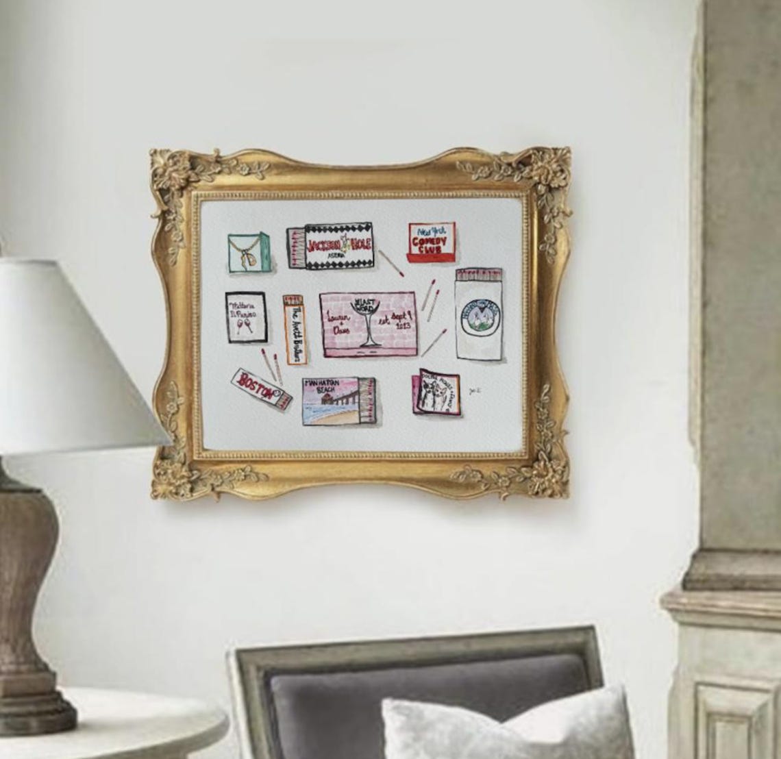 Custom Watercolor Matchbook Painting Personalized Commission Artwork ...