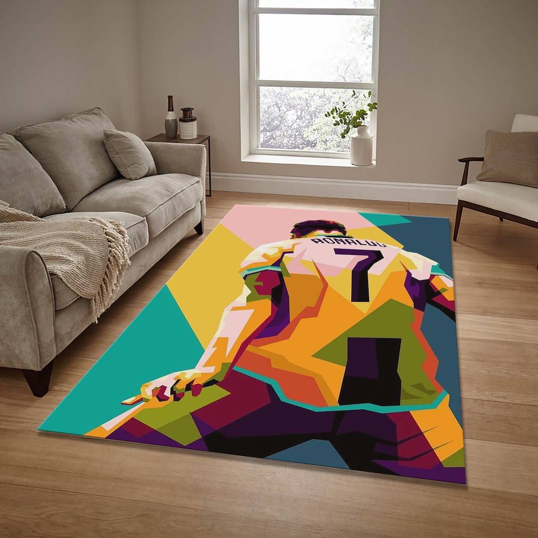 Cristiano Ronaldo Rug: Modern Football Fan Decor - Etsy