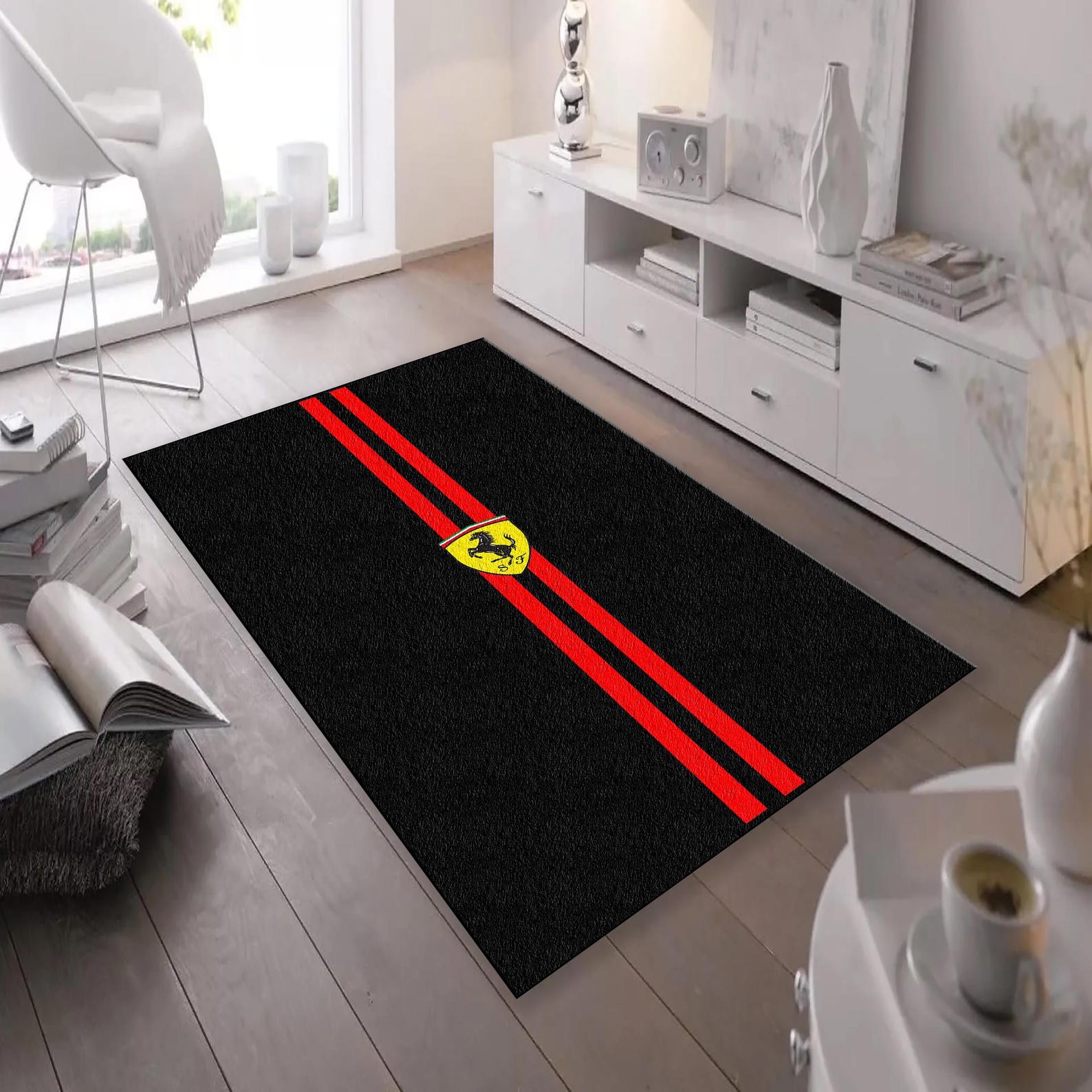 Ferrari Rug, Stylish Ferrari Rug, Art Rug, Sports Car Print Rug, Custom ...