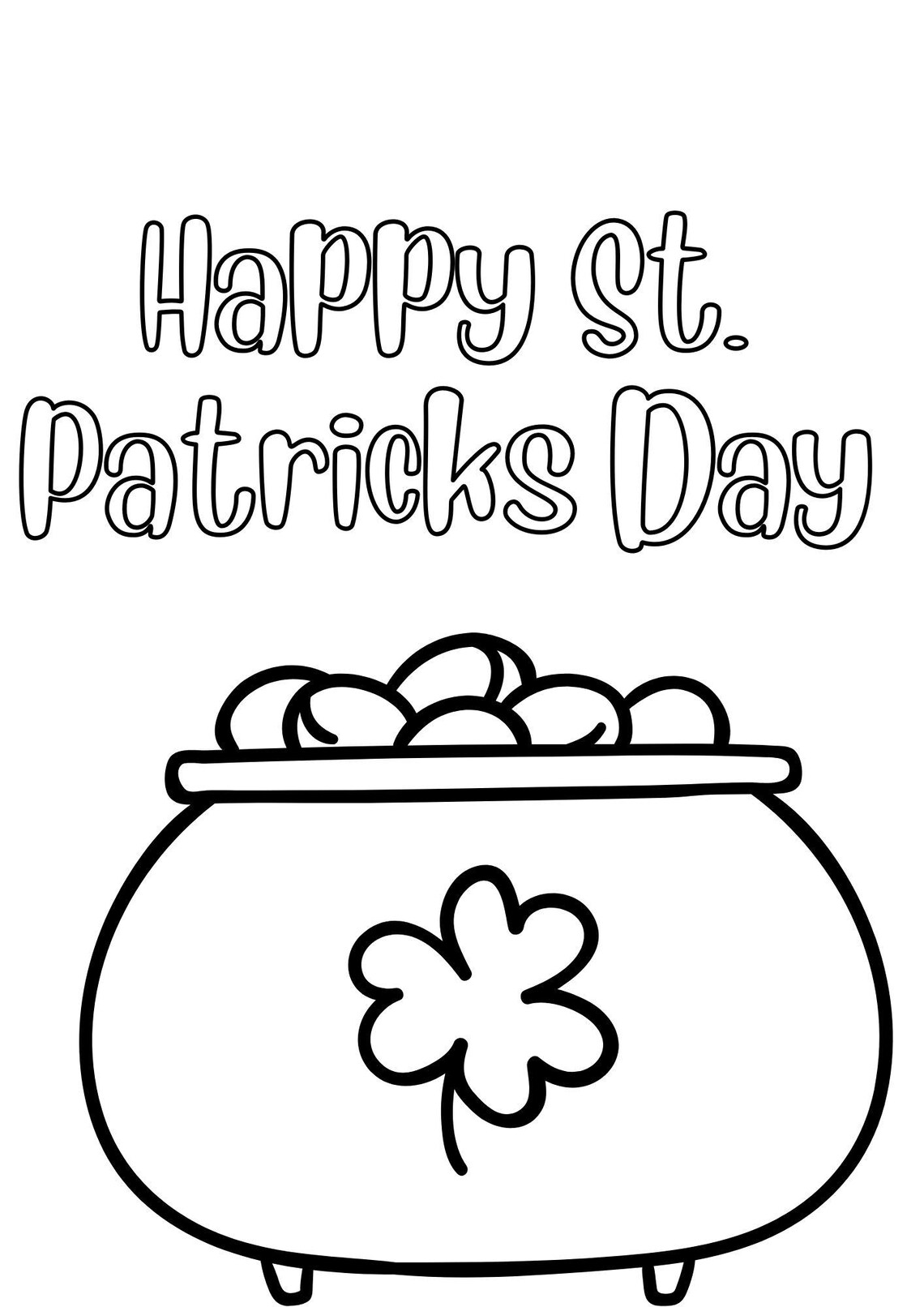 St Patricks Day Coloring Pages! Simple Coloring Pages for Kids or ...