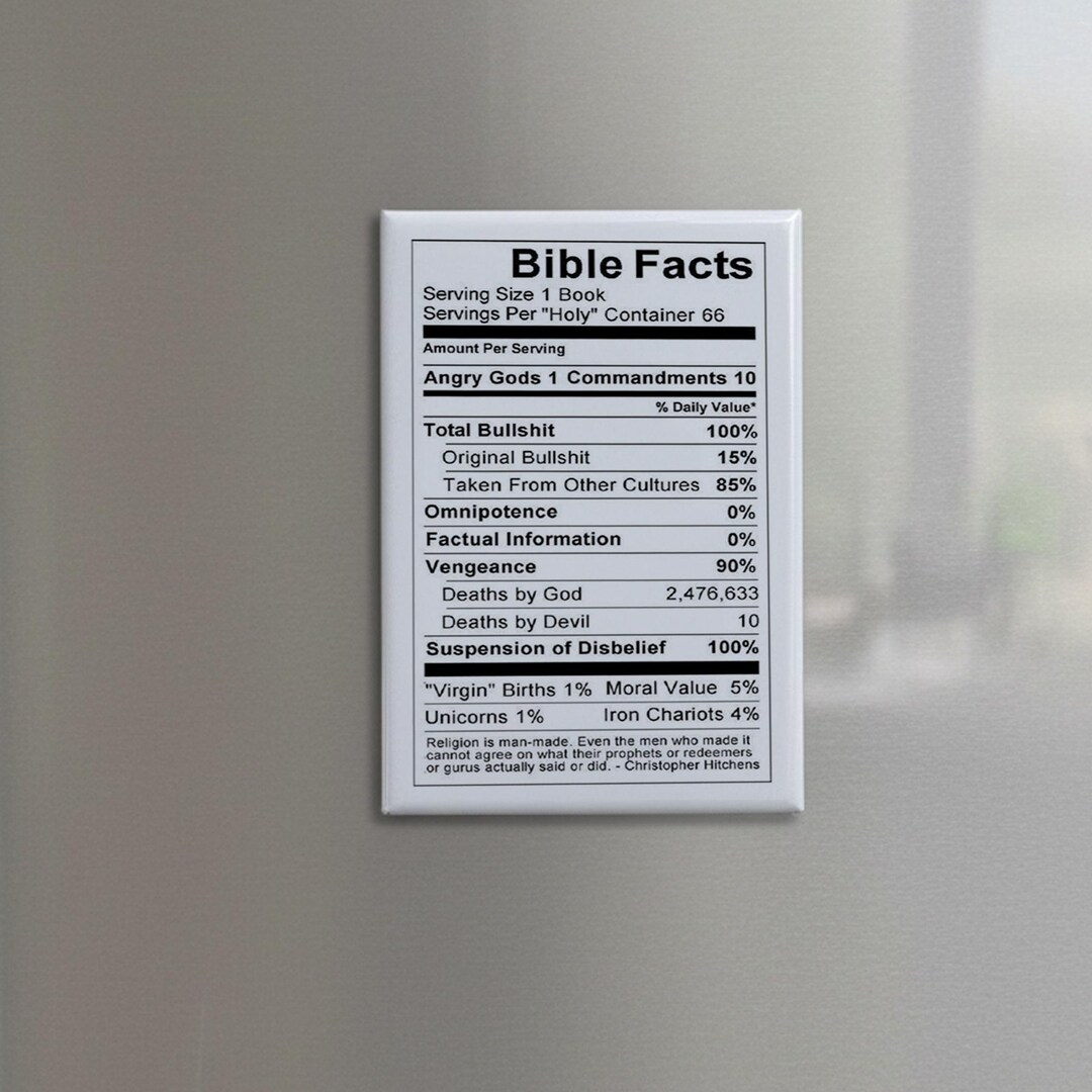 Bible Facts Parody Funny Fridge Magnet – Skeptic Humor Gift - Etsy