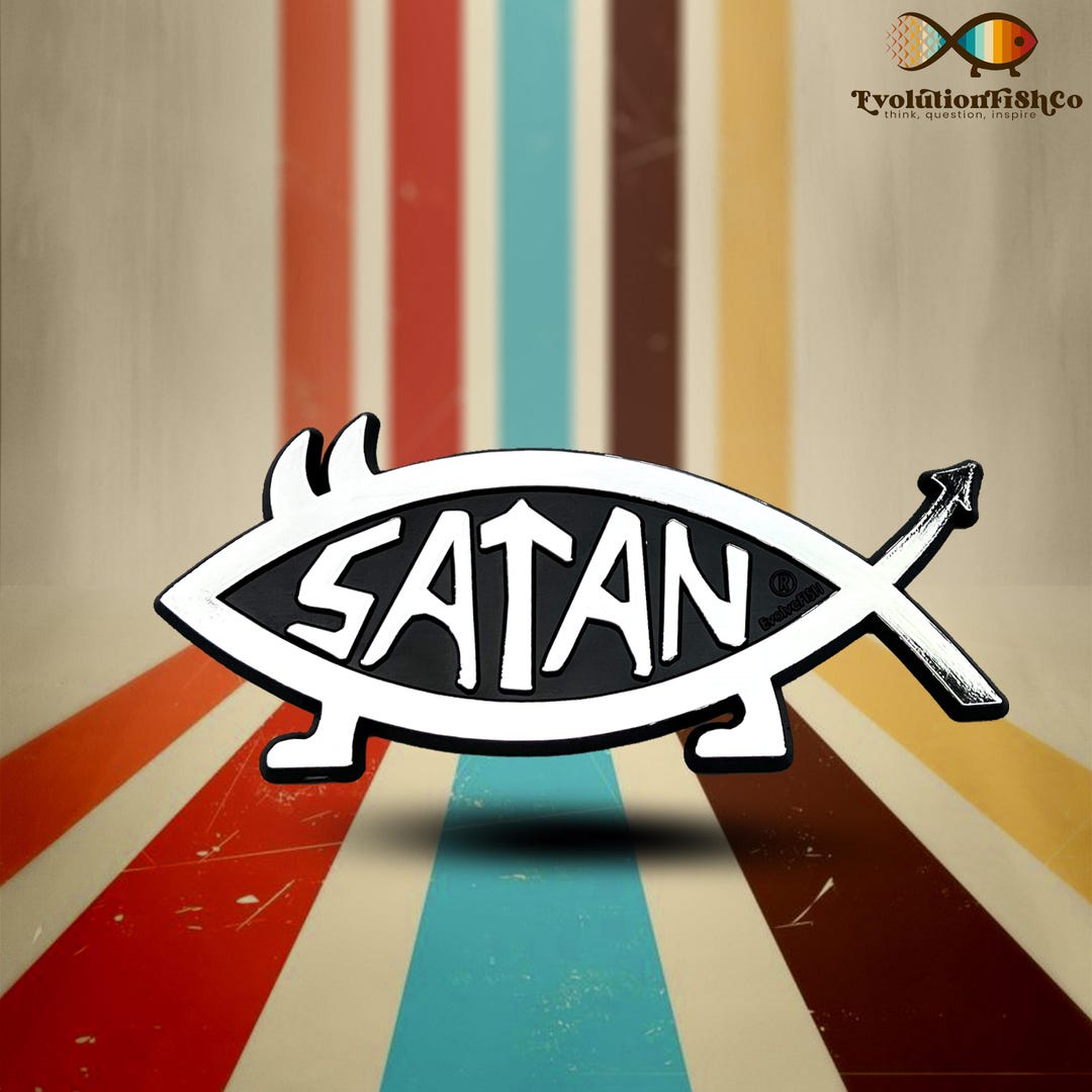 Satan Fish Plastic Parody Auto Emblem - Etsy
