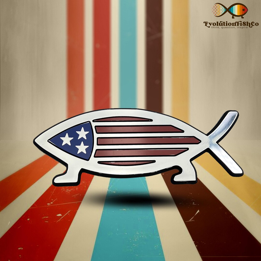 Flag Fish Red White & Blue Plastic Auto Emblem - Etsy