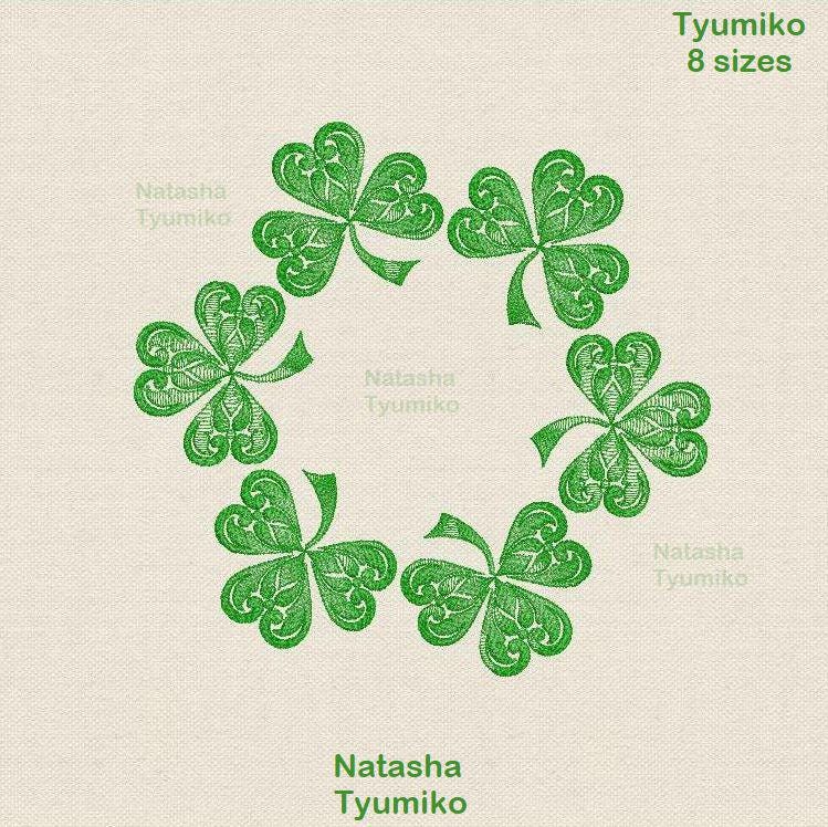 Curly Shamrock Machine Embroidery Design, Celtic Shamrock Embroidery ...