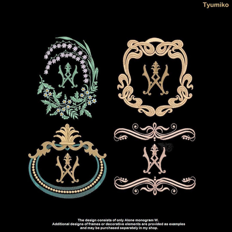 Single Monogram M Embroidery Design Initial, Personal Letter M Machine ...