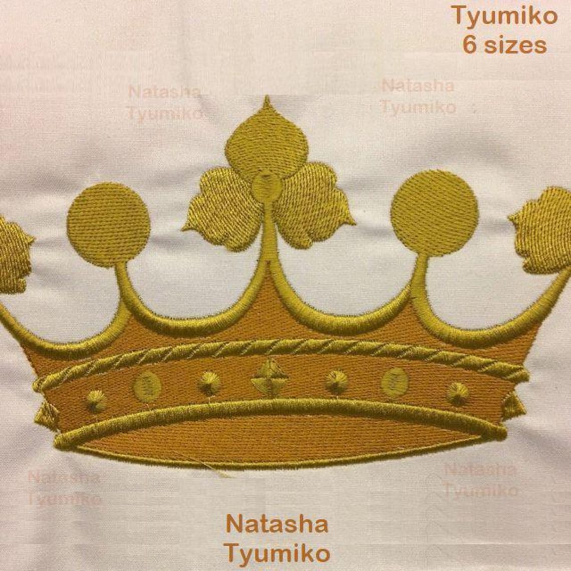 Gold Crown Embroidery Design: Royal Machine Embroidery Pattern (7 Sizes ...