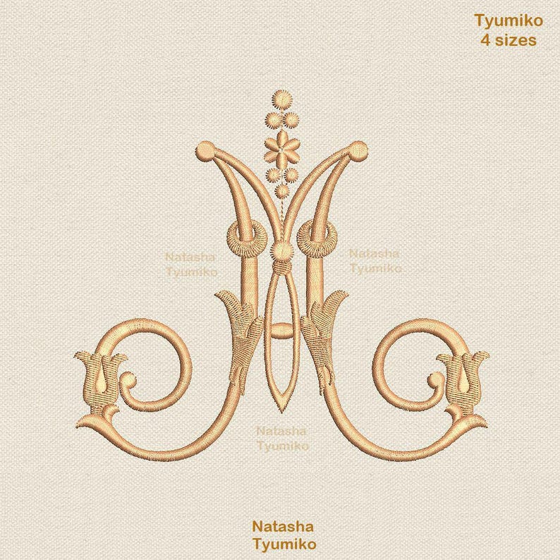 Single Monogram M Embroidery Design Initial, Personal Letter M Machine ...