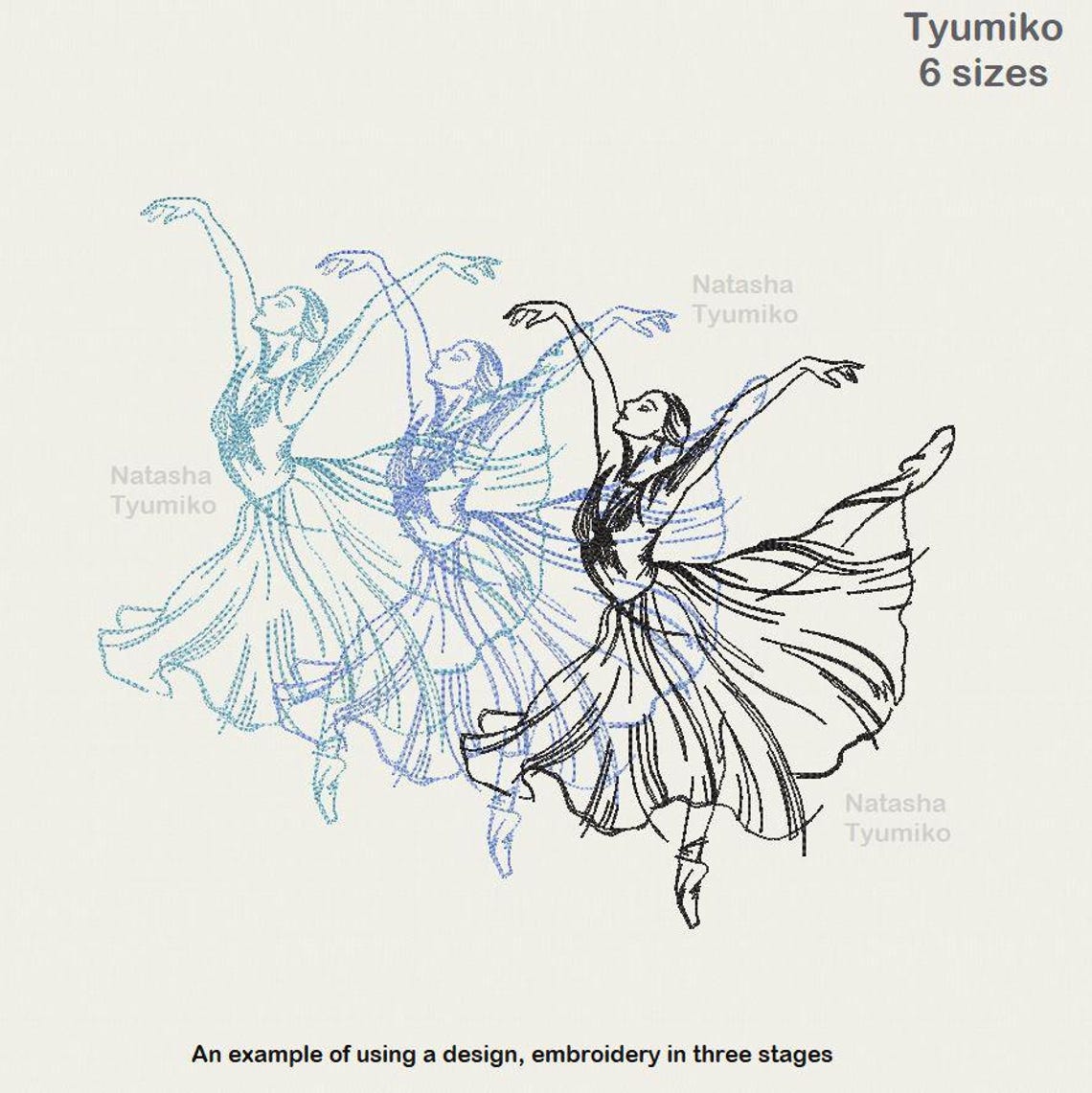 Ballerina Embroidery Design, Ballet Girl Embroidery Pattern, Dancing ...