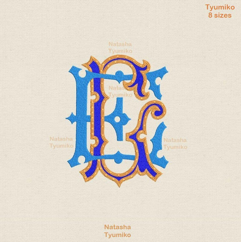 Interlocking Wedding Monogram E L Embroidery Design Initials, Letter ...