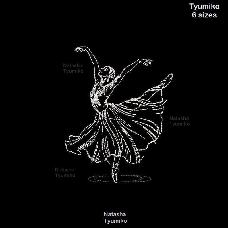 Ballerina Embroidery Design, Ballet Girl Embroidery Pattern, Dancing ...