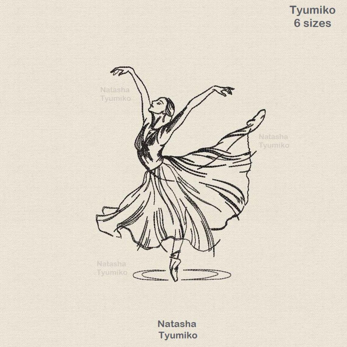 Ballerina Embroidery Design, Ballet Girl Embroidery Pattern, Dancing ...