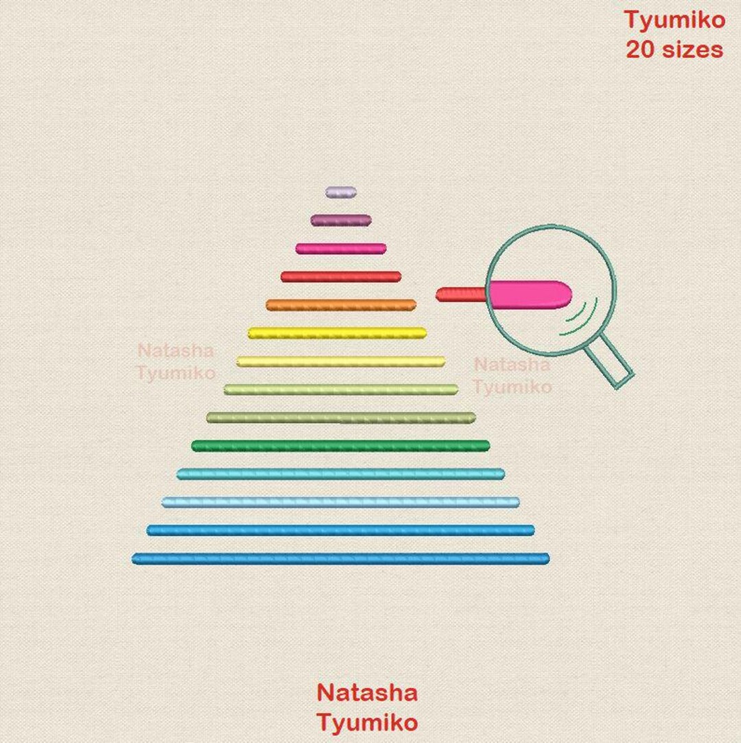 20 Single Straight Line Embroidery Design With Round Ends Satin ...