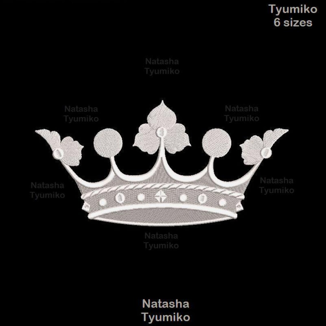 Gold Crown Embroidery Design: Royal Machine Embroidery Pattern (7 Sizes ...