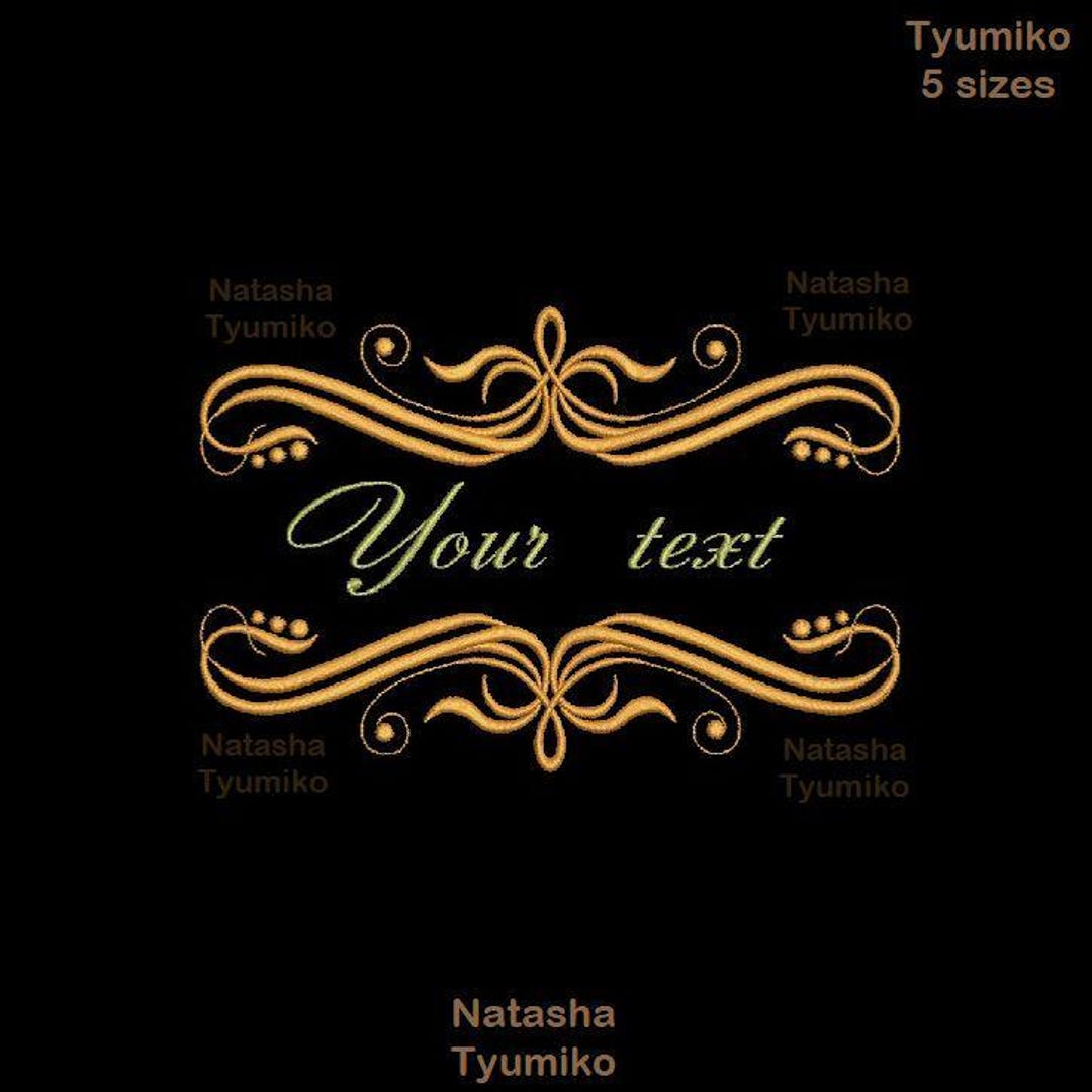 Ornate Split Frame Embroidery Design for Monogram Letters Font, Text ...