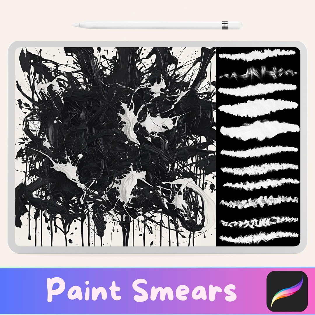 Procreate Paint Smears Brushes: Realistic Streaks (brushset Digital ...