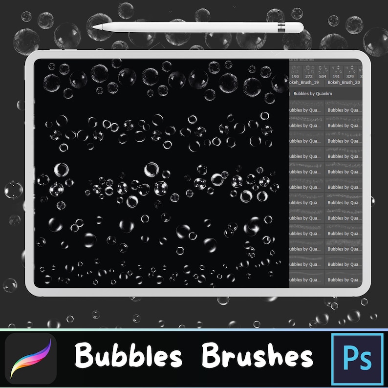 Realistic Bubble Brushes For Procreate Photoshop Commercial Use
