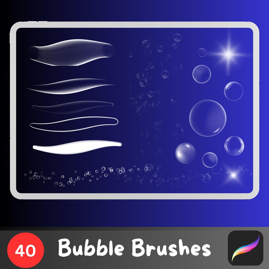 40 Procreate Bubble Brushes Bubbles Stamps For Procreate Realistic